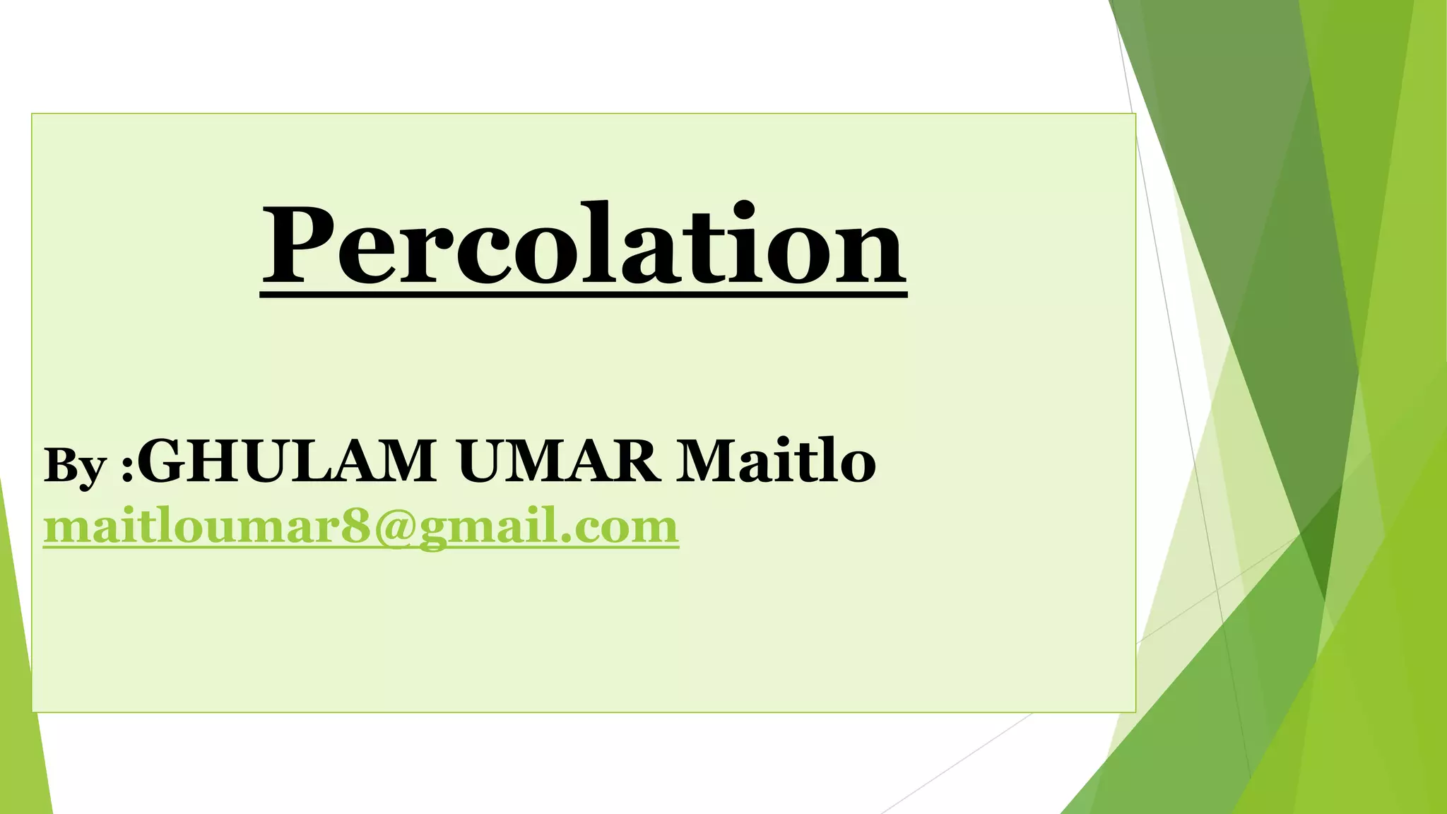 Percolation | PPTX
