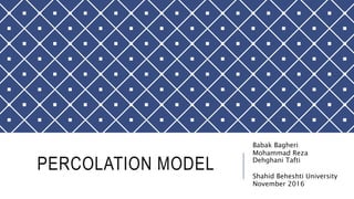 Percolation Model and Controllability | PPT