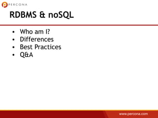 RDBMS & noSQL: Mixed for best performance | PPT