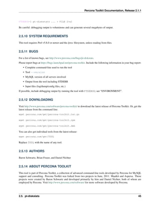 Percona toolkit 2_1_operations_manual | PDF