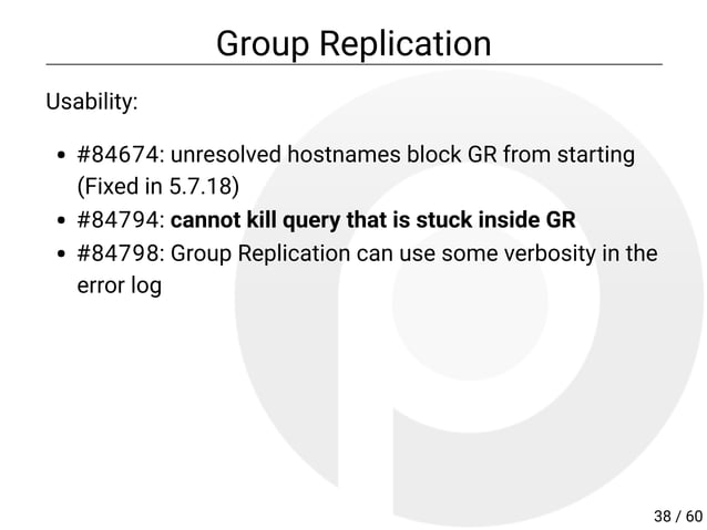 Percona Xtradb Cluster Vs Galera Cluster Vs Mysql Group Replication Ppt