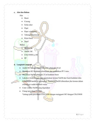 Perconbaan titrasi asam | PDF