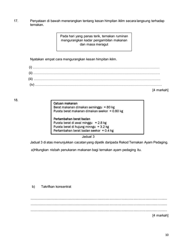 KERTAS PEPERIKSAAN SAINS PERTANIAN T5 | DOCX