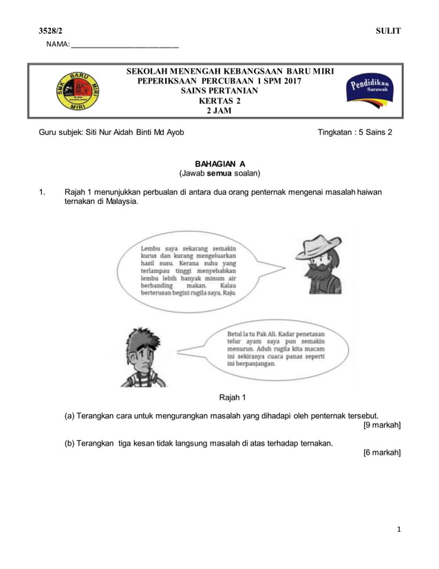 SAINS PERTANIAN T5 KERTAS 2 | PDF