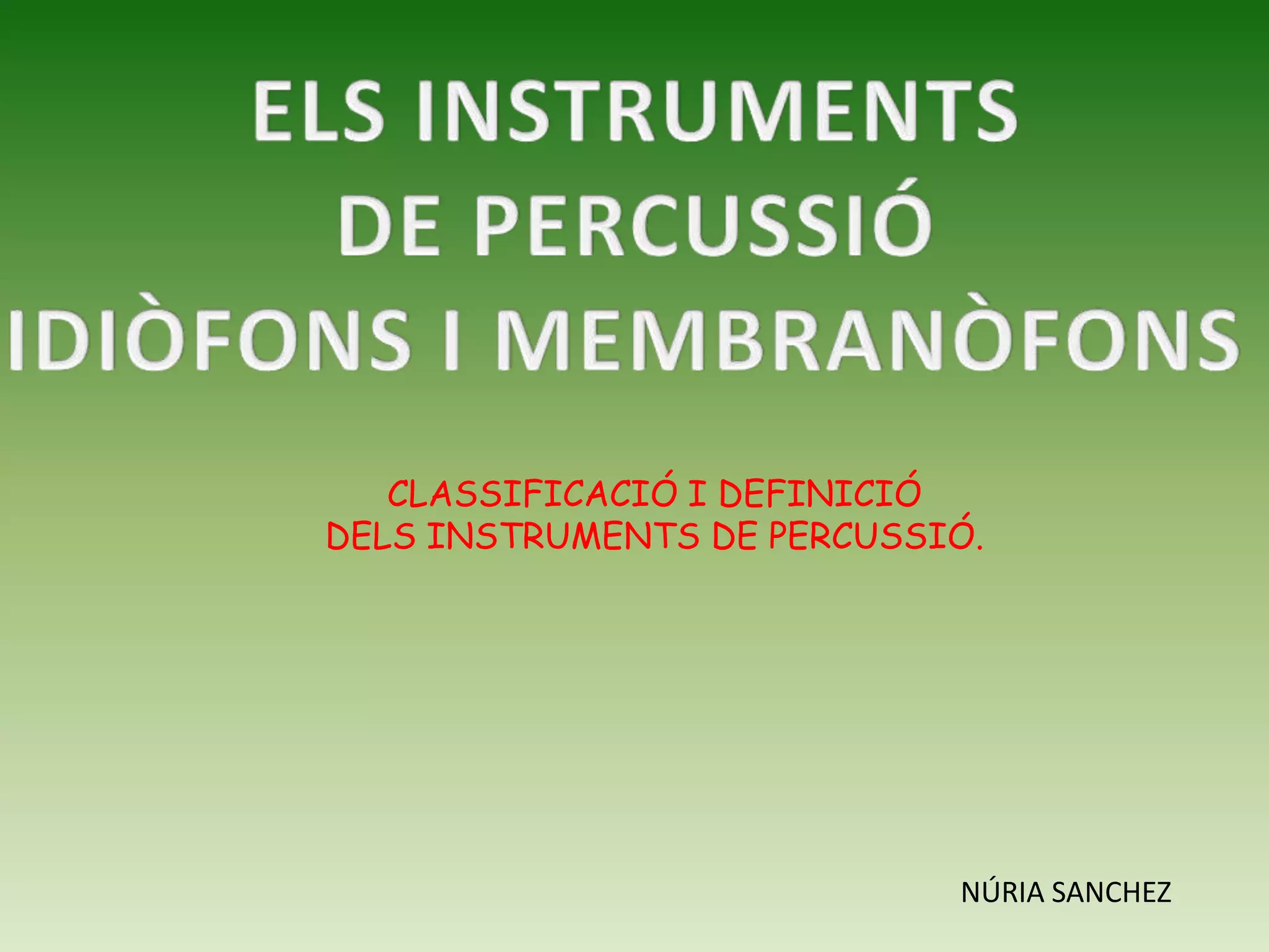 INSTRUMENTS DE PERCUSSIÓ | PPTX