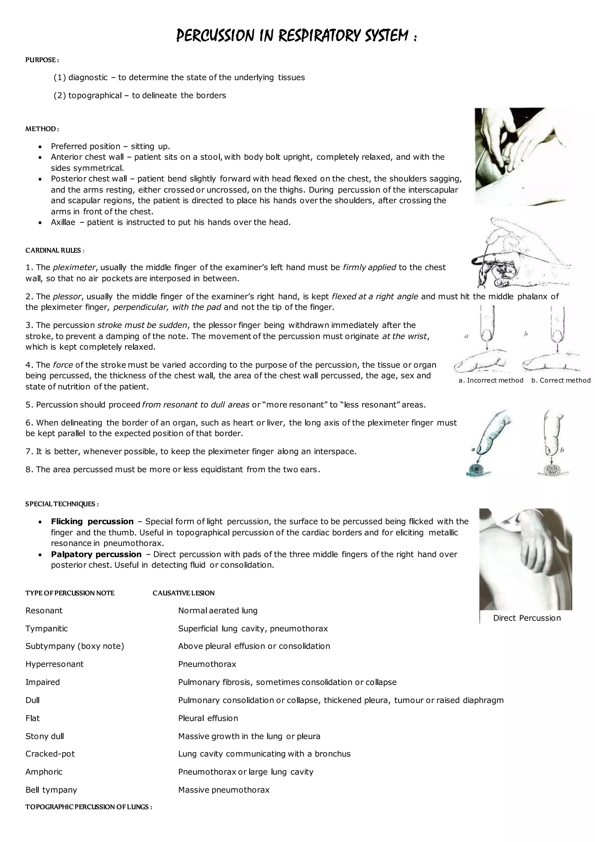 Percussion in respiratory system | DOCX