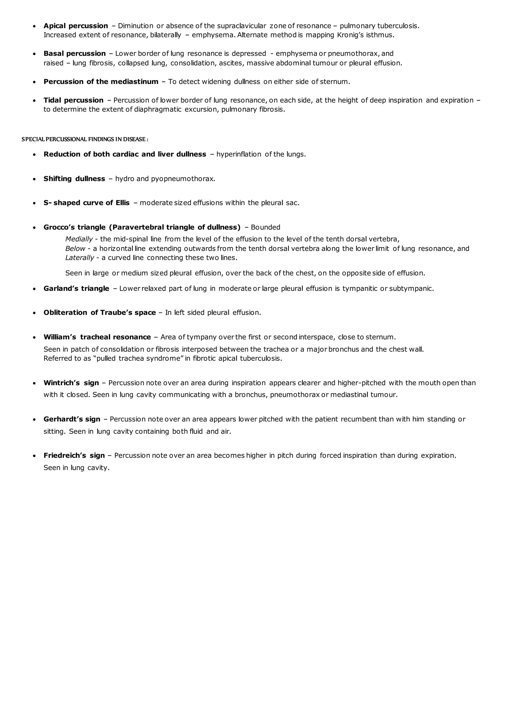 Percussion in respiratory system | DOCX