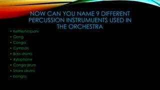 Percussion orchestral instruments | PPTX