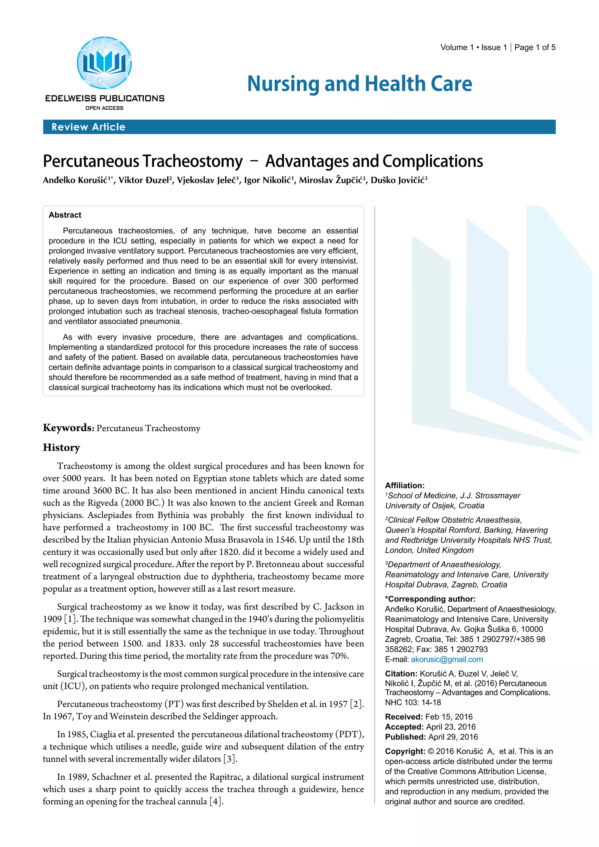 Percutaneous tracheostomy-advantages-and-complications-nhc-16-103 | PDF