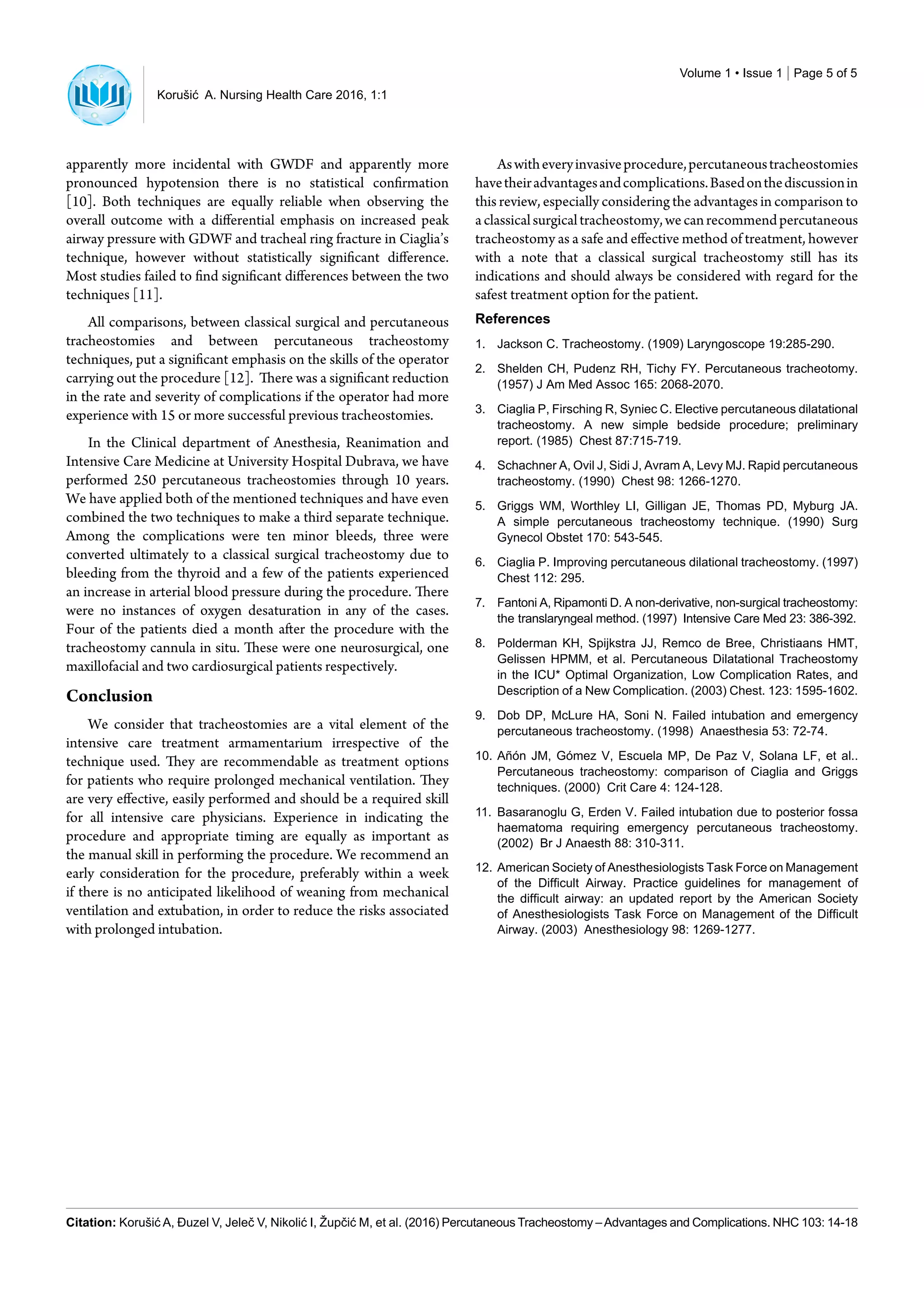 Percutaneous tracheostomy-advantages-and-complications-nhc-16-103 | PDF