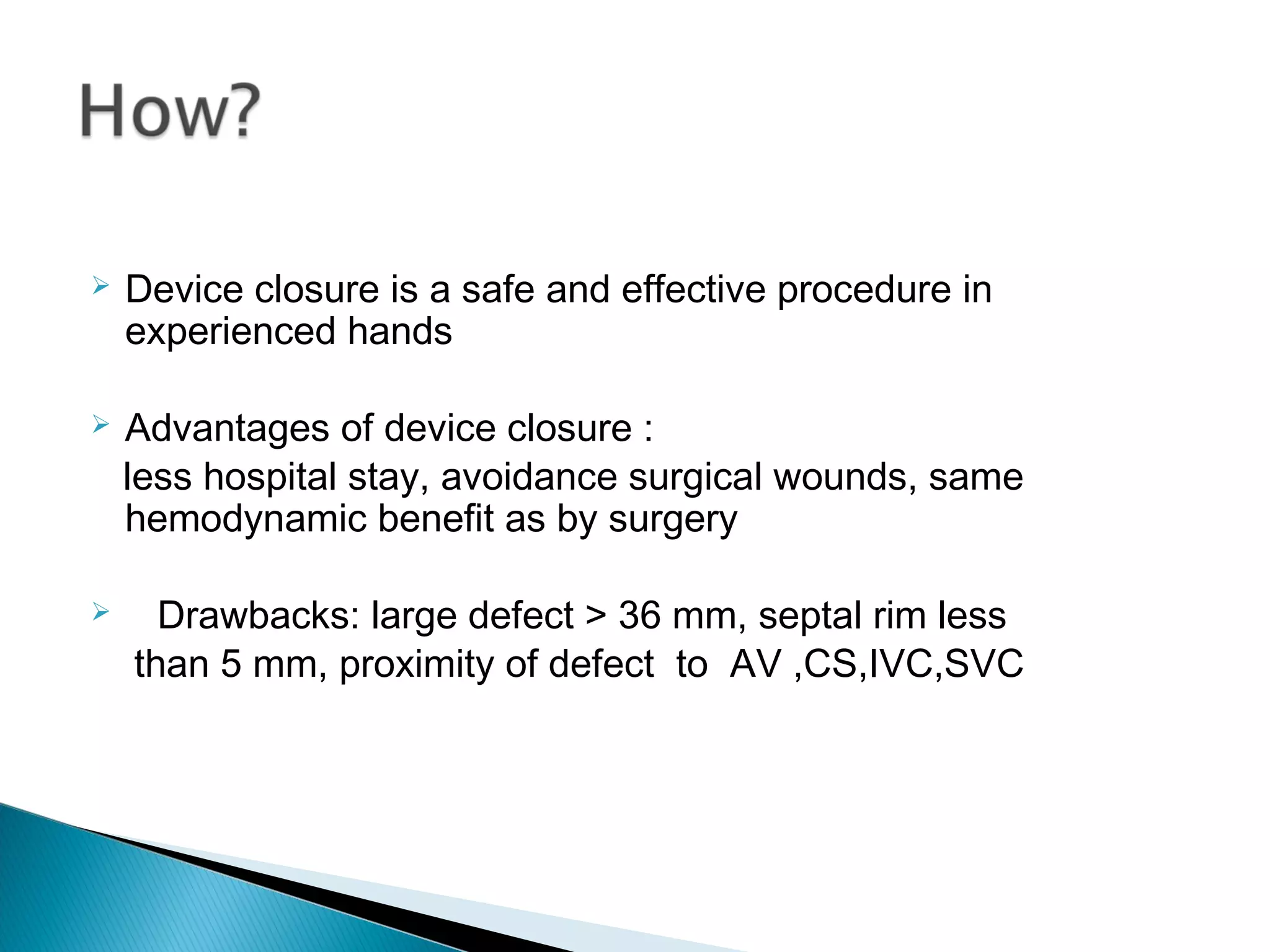Percutaneous closure of atrial septal defect 3 | PPT