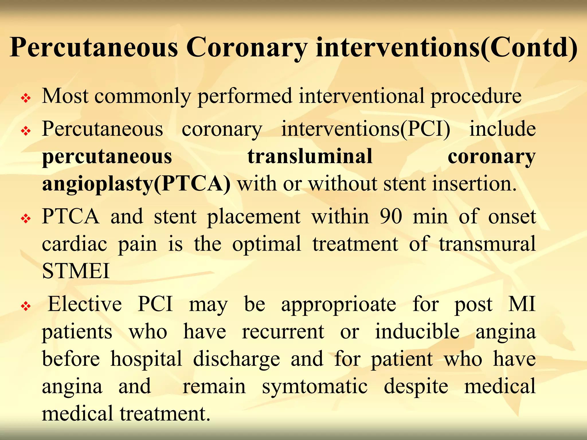 Percutaneous coronary intervention | PPT