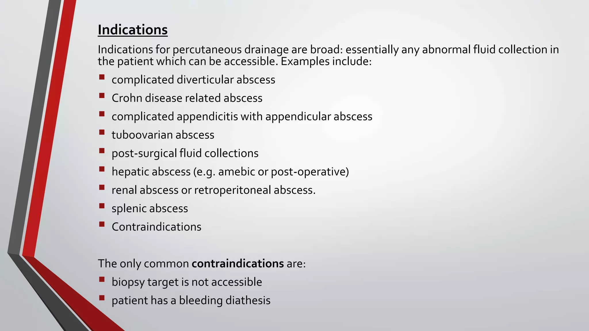 Percutaneous Drainage of Abscess and Post Operative Collections | PPTX