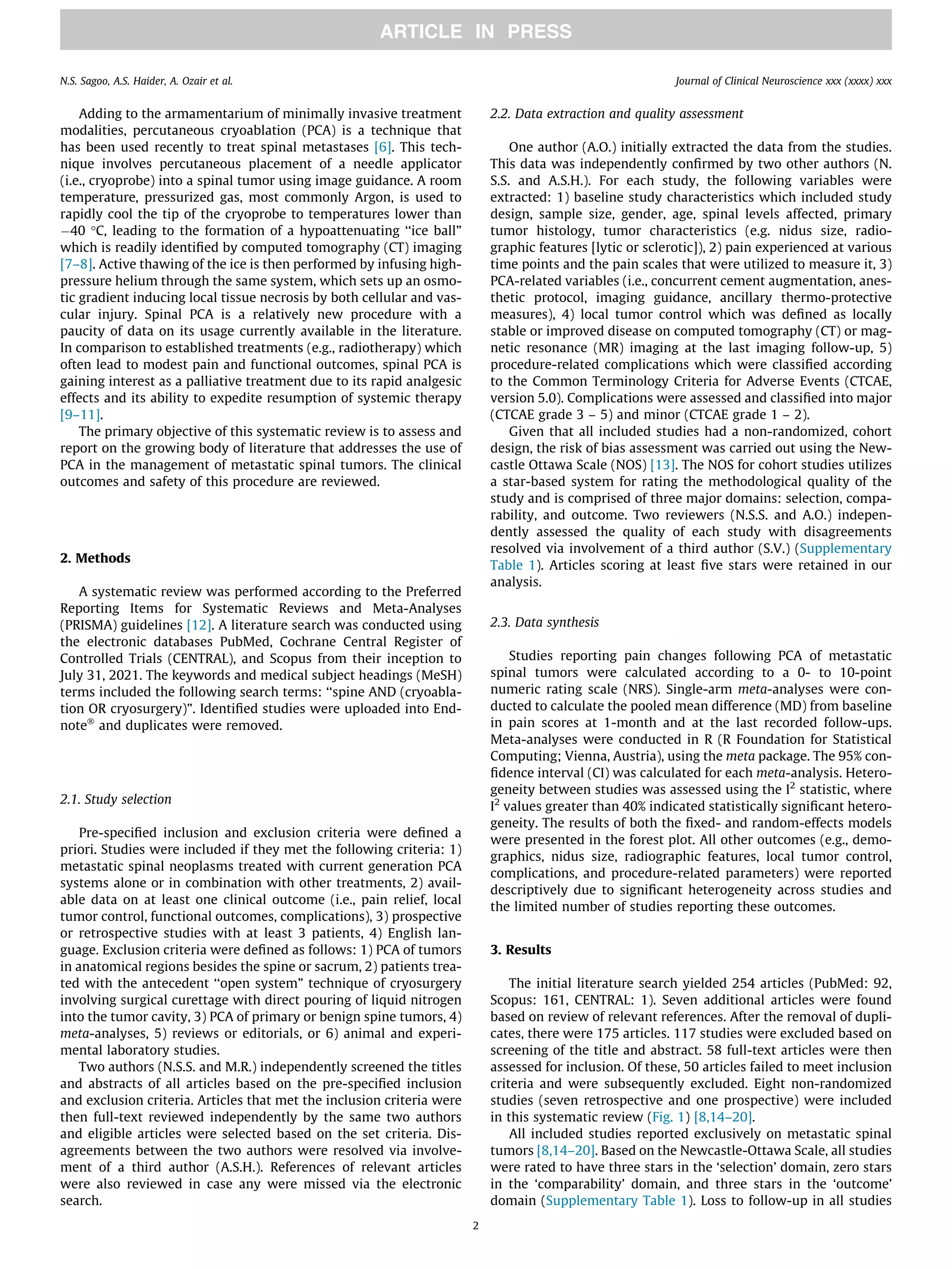 Percutaneous image-guided cryoablation of spinal metastases: A ...