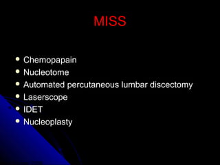 Percutaneous lumbar nucleoplasty | PPT