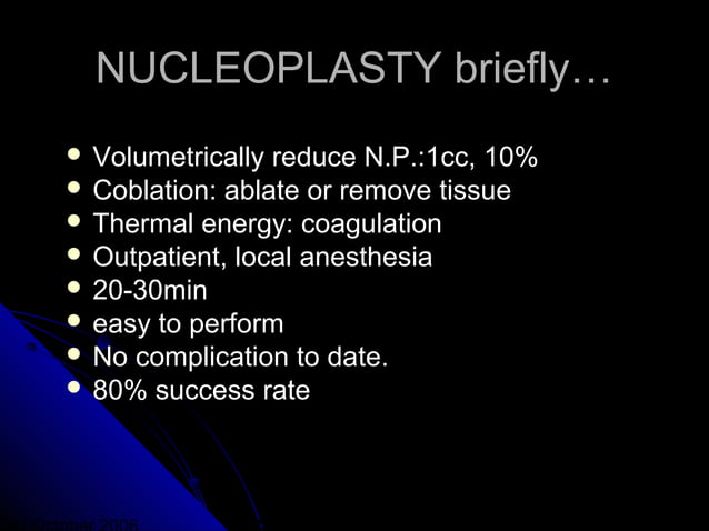 Percutaneous lumbar nucleoplasty | PPT