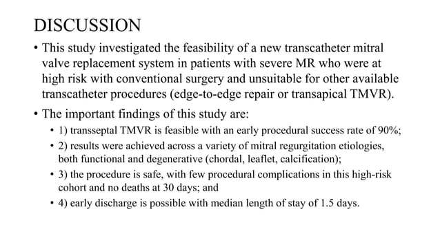 Percutaneous Transcatheter Mitral Valve Replacement | PPTX | Heart and Cardiovascular Diseases ...