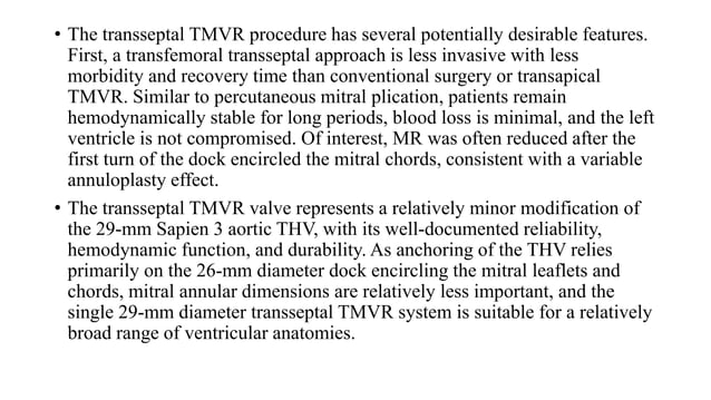 Percutaneous Transcatheter Mitral Valve Replacement | PPTX | Heart and Cardiovascular Diseases ...
