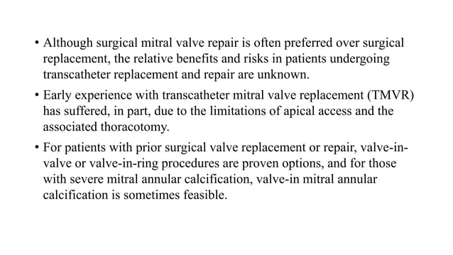Percutaneous Transcatheter Mitral Valve Replacement | PPTX | Heart and Cardiovascular Diseases ...