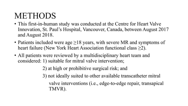 Percutaneous Transcatheter Mitral Valve Replacement | PPTX | Heart and Cardiovascular Diseases ...