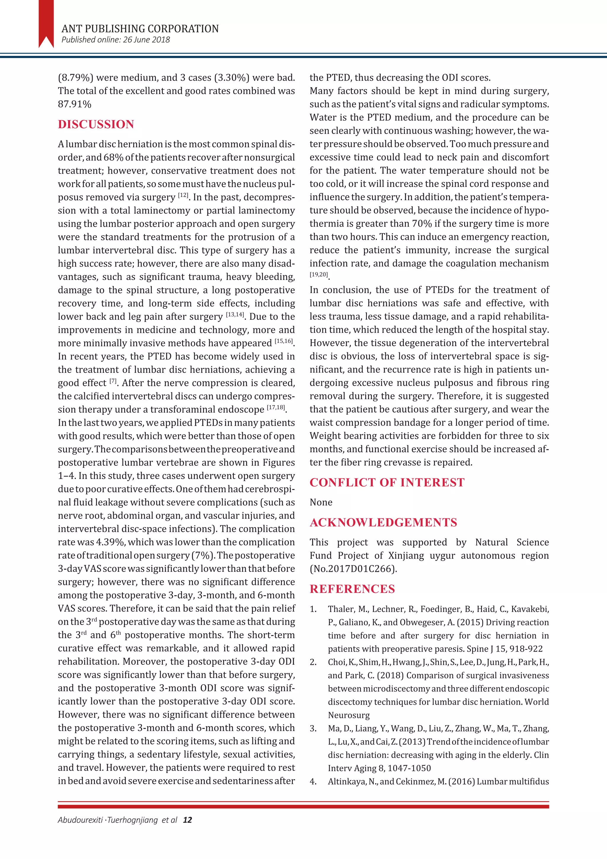 Percutaneous Transforaminal Endoscopic Discectomy In The Treatment Of