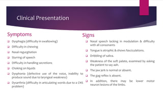 case presentation on bulbar palsy | PPTX