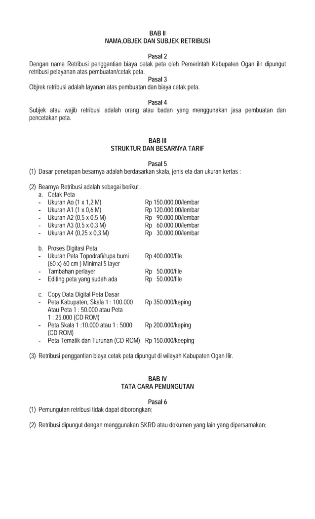 Perda 31-tahun-2006-retribusi-biaya-cetak-peta | PDF