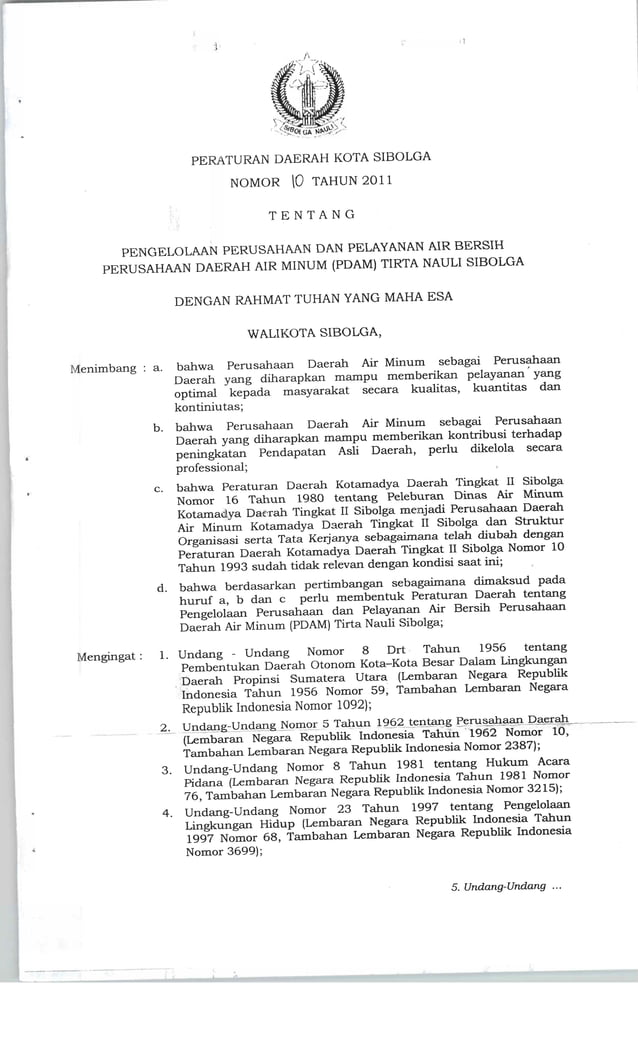 Perda nomor-10-tahun-2011-tentang-pengelahan-perusahaan-dan-pelayanan-air-bersih-perusahaan ...