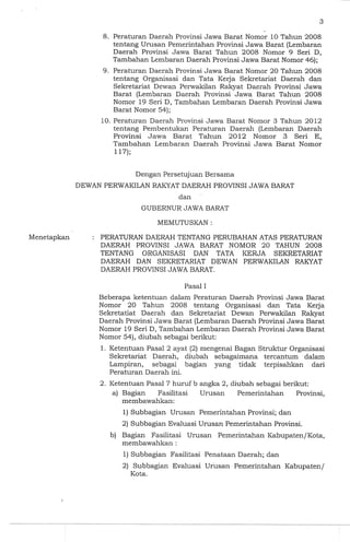 PERDA PROVINSI JAWA BARAT NOMOR 1 TAHUN 2014 | PDF