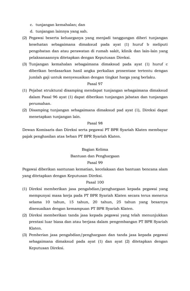 2013 Perda bank syariah bersinar klaten fasilitasi print | PDF