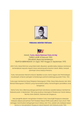 Perdana menteri malaysia | DOCX