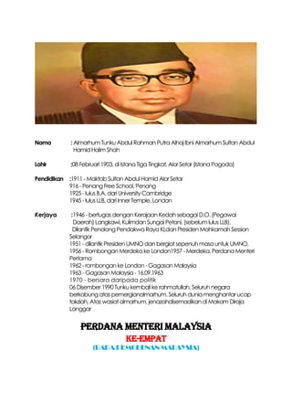 Perdana menteri malaysia | DOCX