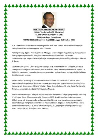 Perdana menteri pertama | DOCX