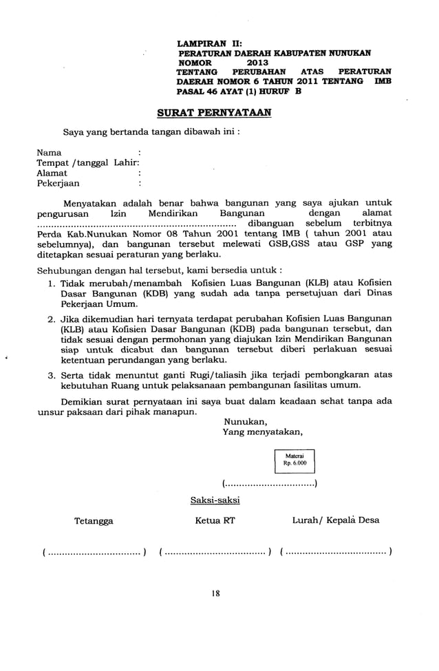 Perda no 13 tahun 2013 ttg perubahan imb | PDF