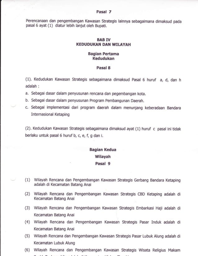 Perda Kab. Padang Pariaman No 05 tahun 2004 Kawasan Strategis Kabupaten Padang Pariaman | PDF