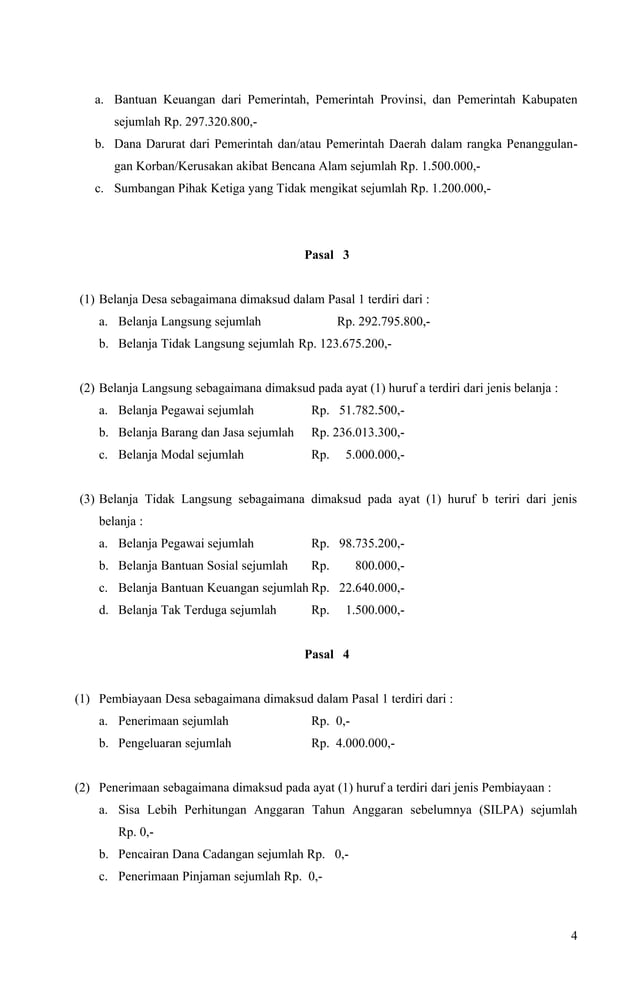 APB Desa Melung Tahun 2012 | PDF