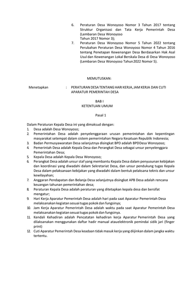 PERDES JAM HARI KERJA | PDF