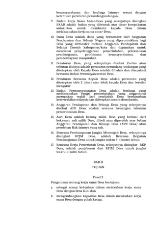 Perdes Kerjasama Desa.docxTUJUAN BUMDES: | PDF | Free Download