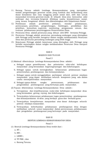 Perdes lembaga kemasyarakatan desa | PDF
