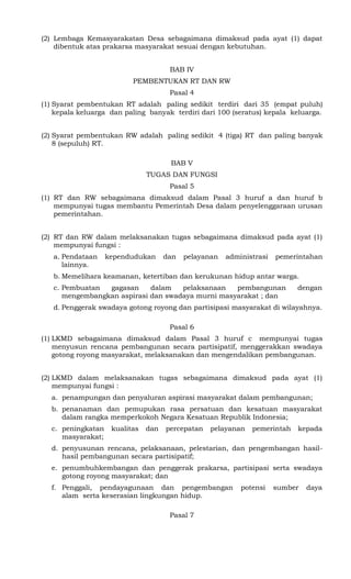 Perdes lembaga kemasyarakatan desa | PDF