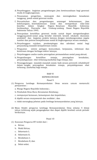 Perdes lembaga kemasyarakatan desa | PDF