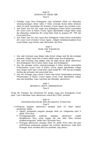 Perdes nikah siri | DOCX