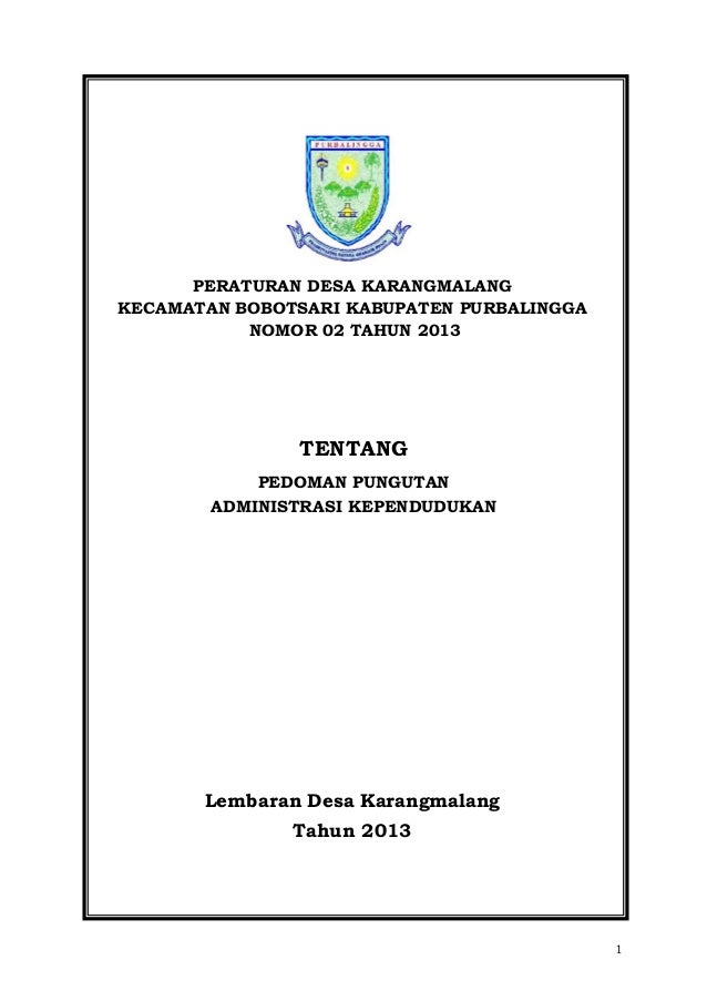 Contoh Perdes Atau Peraturan Desa Tentang Pungutan Desa Terbaru Simak ...