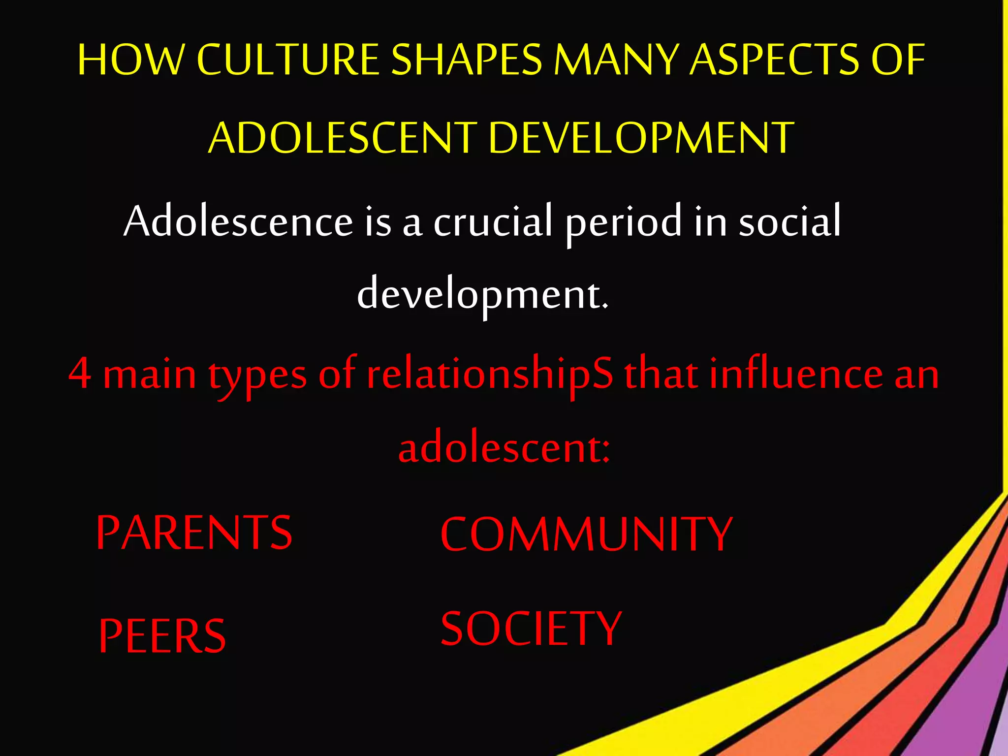 SOCIAL RELATIONSHIPS IN MIDDLE AND LATE ADOLESCENCE | PPTX