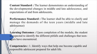 The Challenges of Middle and laTe adolesCenCe | PDF