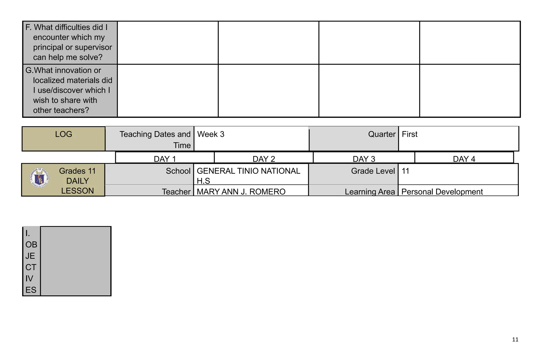 PERSONAL DEVELOPMENT LESSON PLAN COMPLETE.pdf PERSONAL DEVELOPMENT LESSON PLAN COMPLETE.pdf