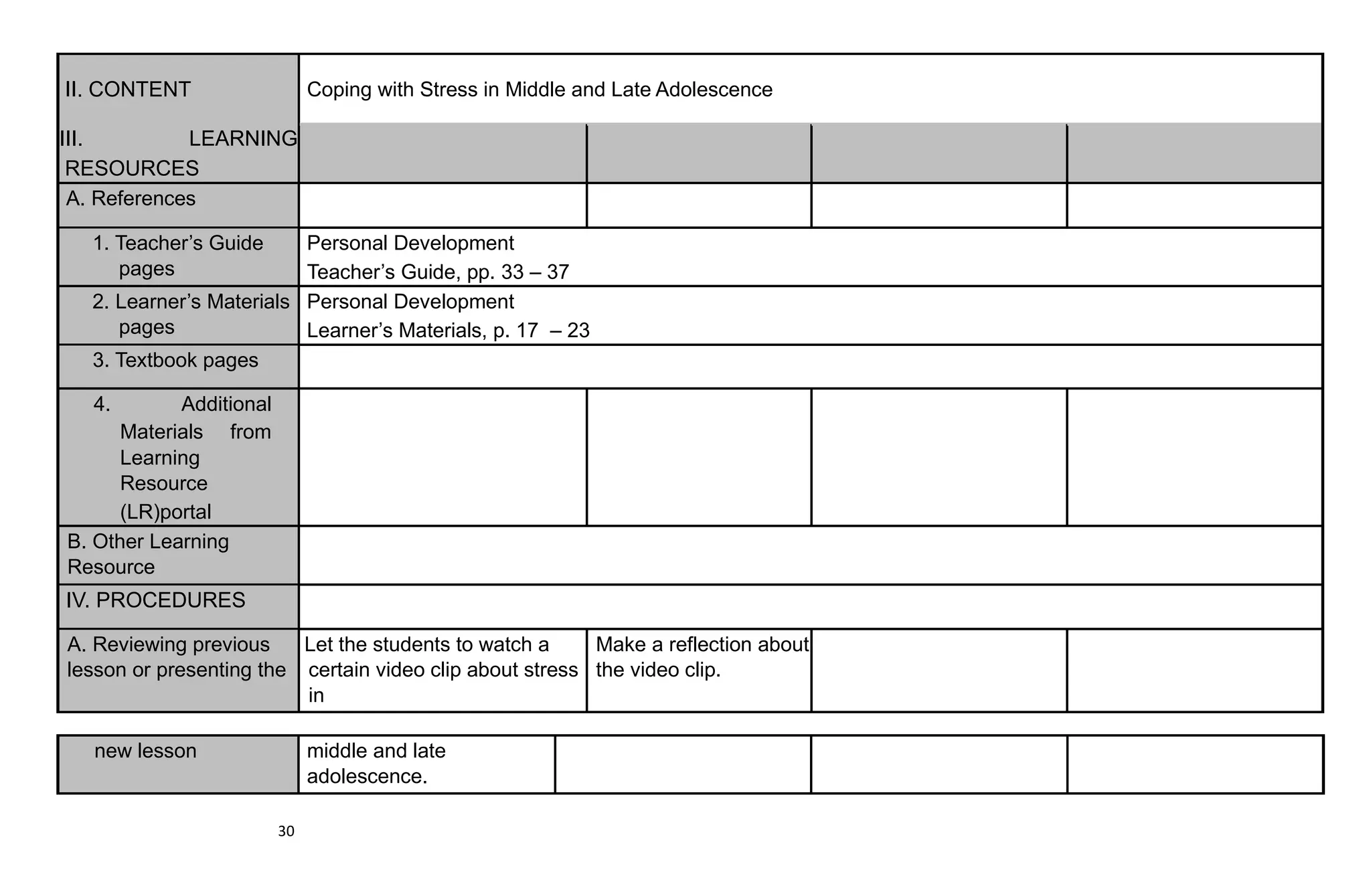PERSONAL DEVELOPMENT LESSON PLAN COMPLETE.pdf | Educational Assessment ...