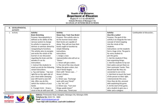 First quarter Personal Development daily lesson log for senior high ...