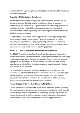 Per Diem Nurse Staffing Market Cost Benefits for Healthcare Providers | PDF