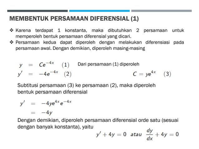 Pengenalan Matakuliah Persamaan Diferensial | PDF